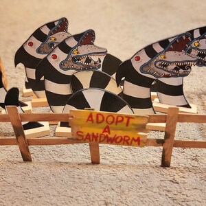 Hand Painted Mini Sandworm: Beetlejuice Inspired Horror Art Decor - Etsy
