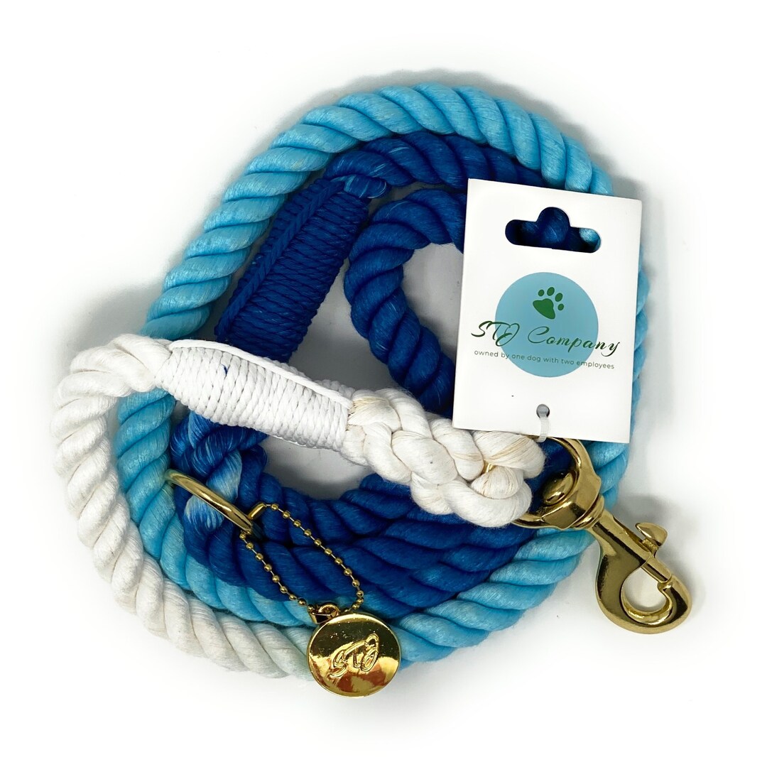 STJ Company Ombre Luxury Leash L Handcrafted Braided Cotton Rope 4ft ...