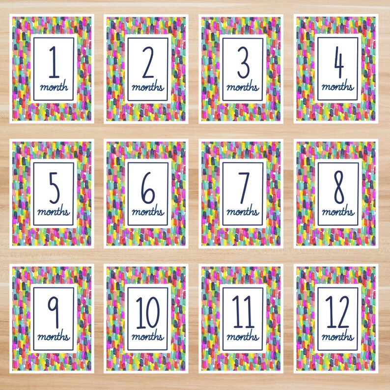 Digital - Baby Milestone Printable Cards. Colorful Milestone Cards ...
