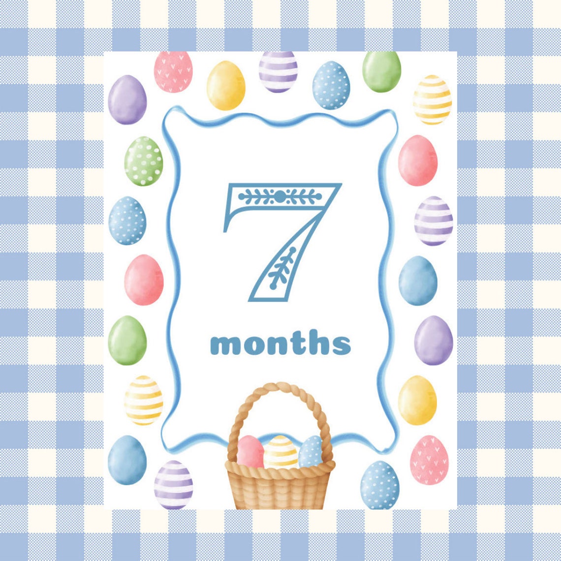 Digital - Baby Milestone Printable Cards. Easter Milestone Cards ...
