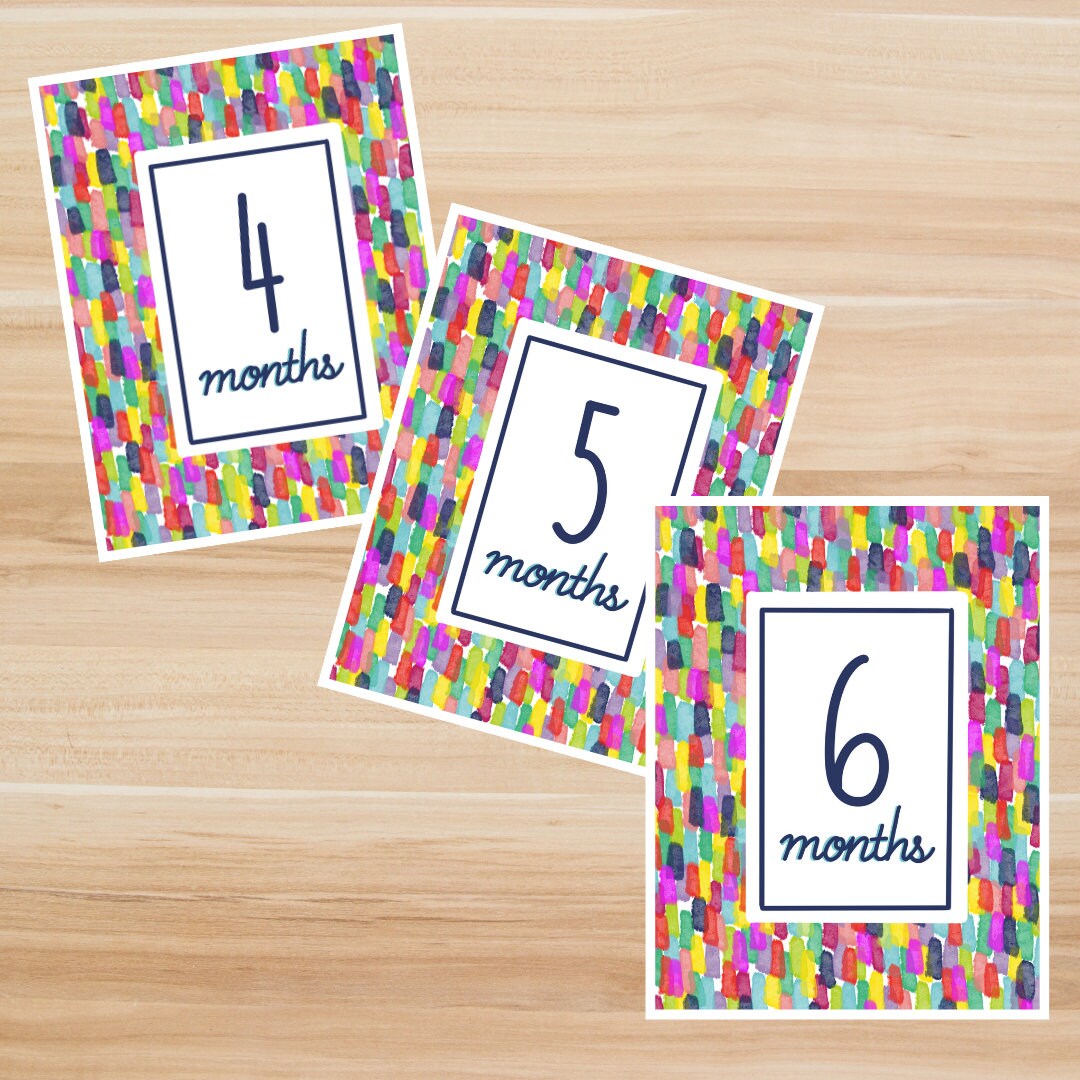 Digital - Baby Milestone Printable Cards. Colorful Milestone Cards ...