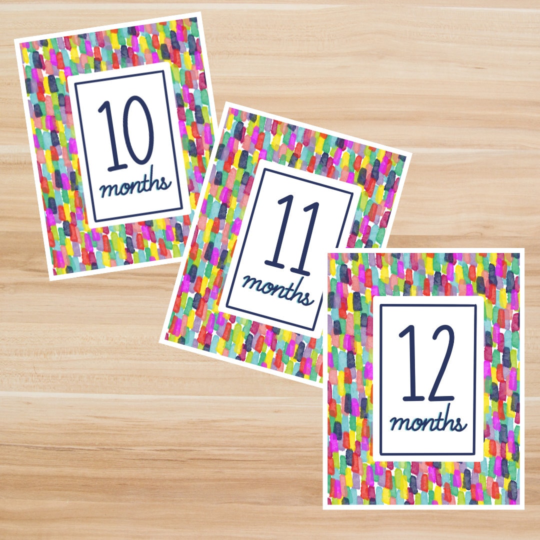Digital - Baby Milestone Printable Cards. Colorful Milestone Cards ...