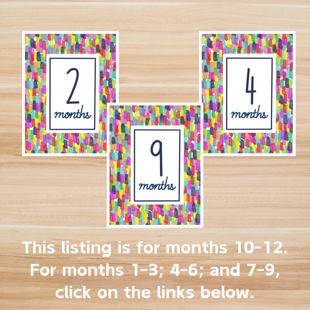 Digital - Baby Milestone Printable Cards. Colorful Milestone Cards ...