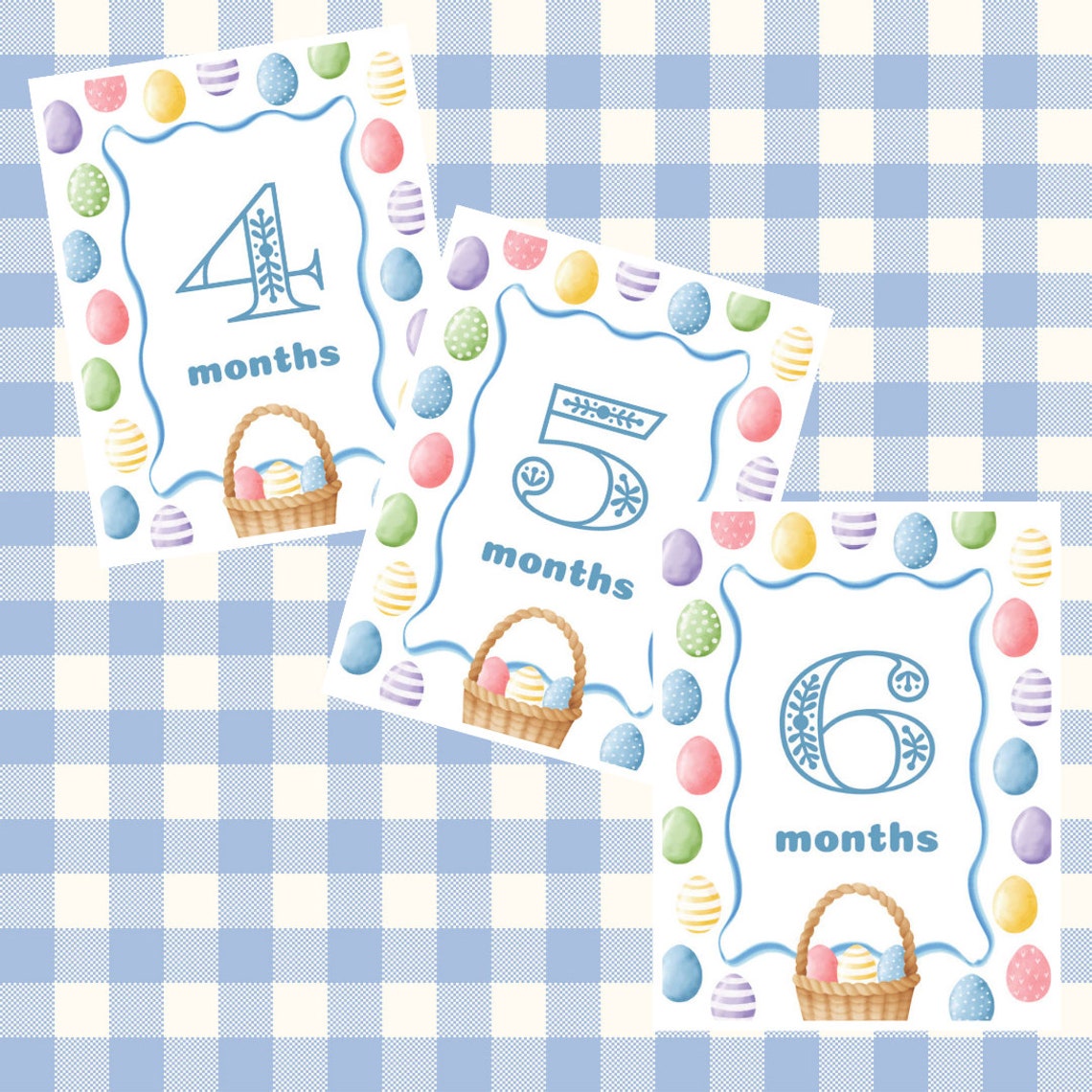 Digital - Baby Milestone Printable Cards. Easter Milestone Cards ...