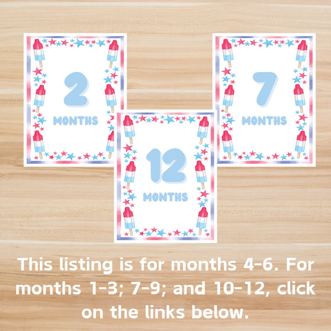Digital - Baby Milestone Printable Cards. Patriotic Milestone Cards ...