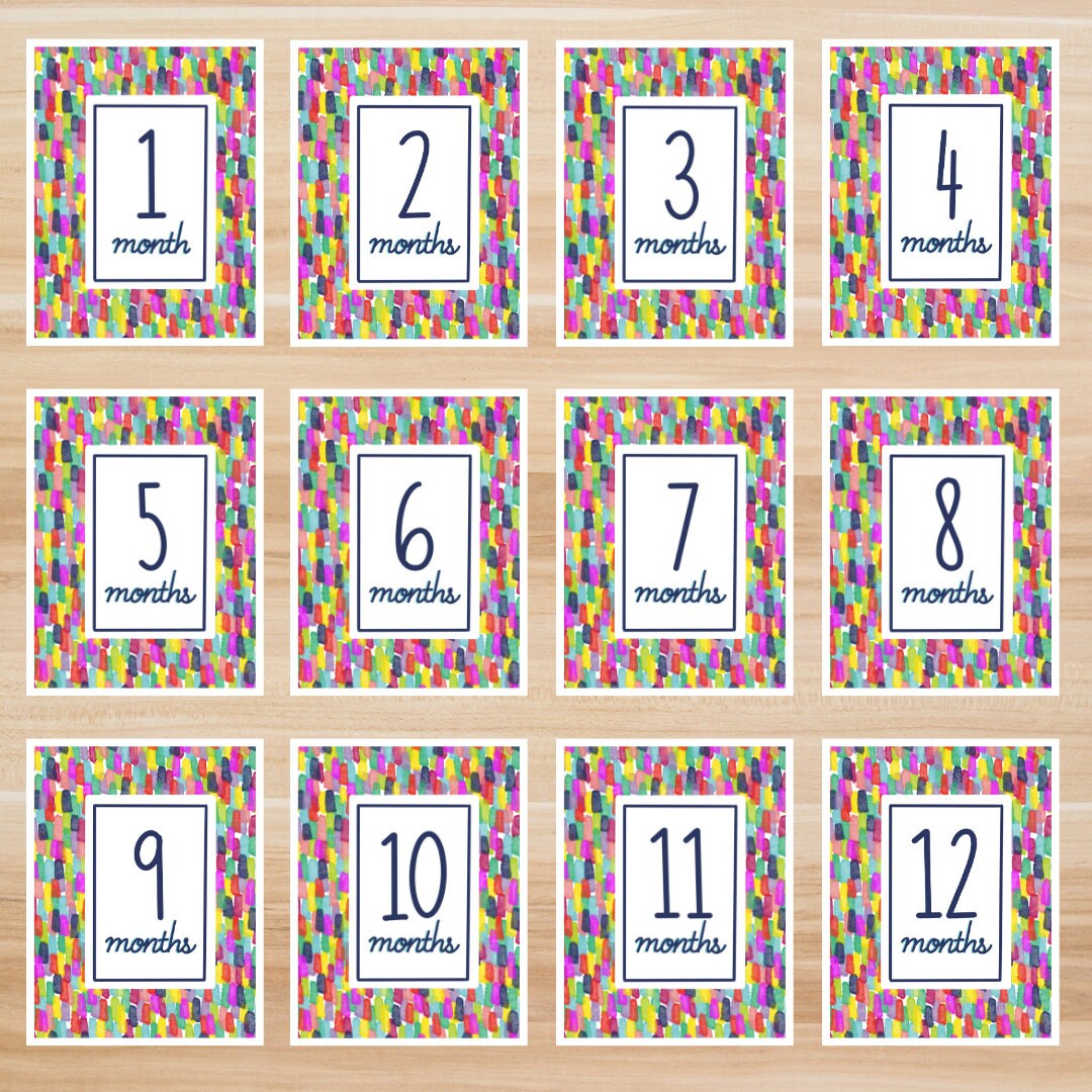 Digital - Baby Milestone Printable Cards. Colorful Milestone Cards ...