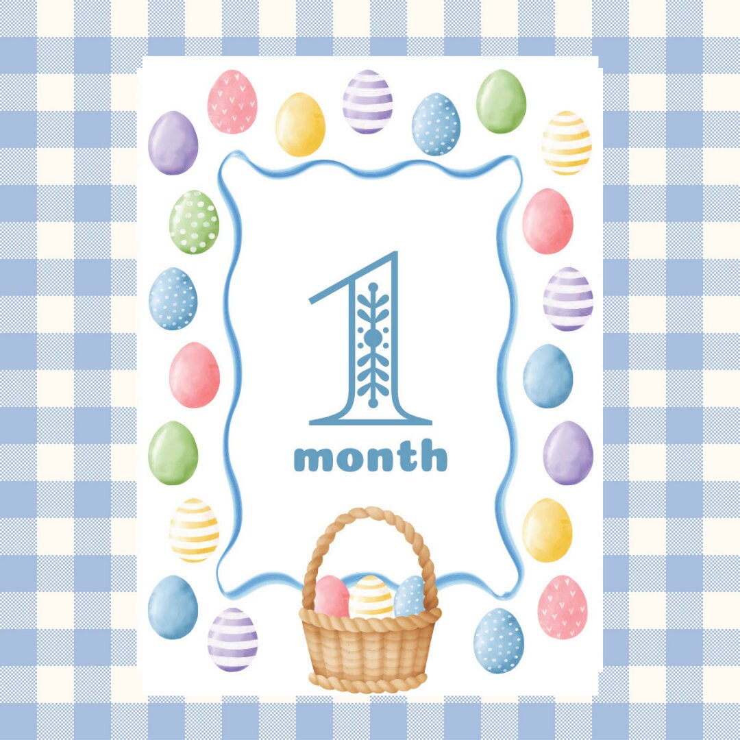 Digital - Baby Milestone Printable Cards. Easter Milestone Cards ...