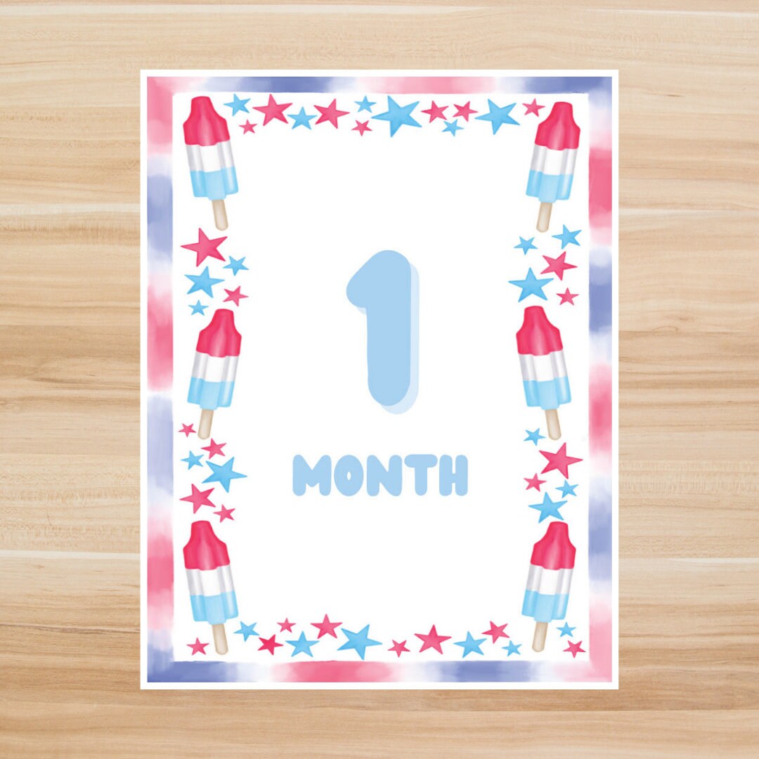 Digital - Baby Milestone Printable Cards. Patriotic Milestone Cards ...