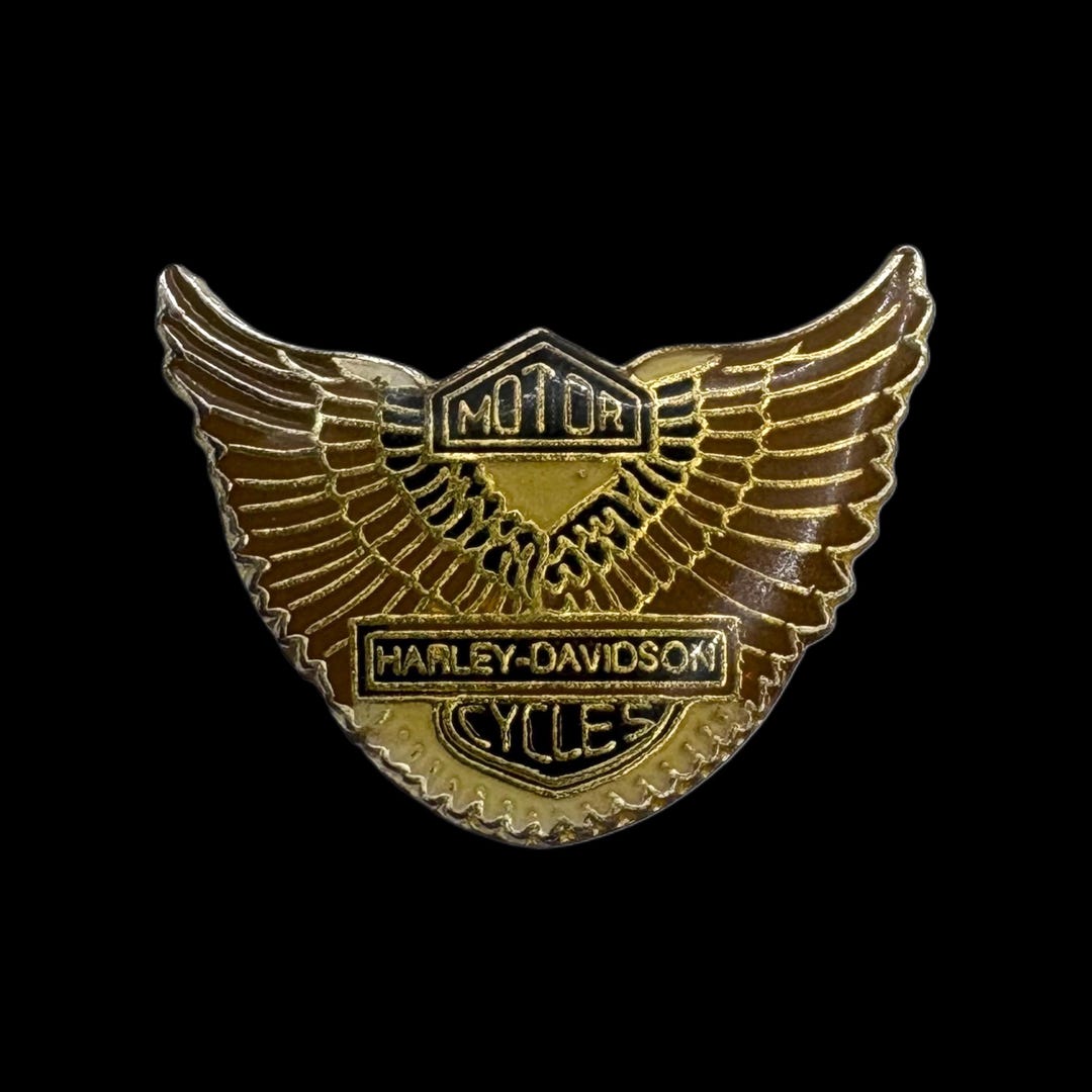 Vintage Harley Davidson Motorcycles Biker Enamel Pin With Eagle Wings ...