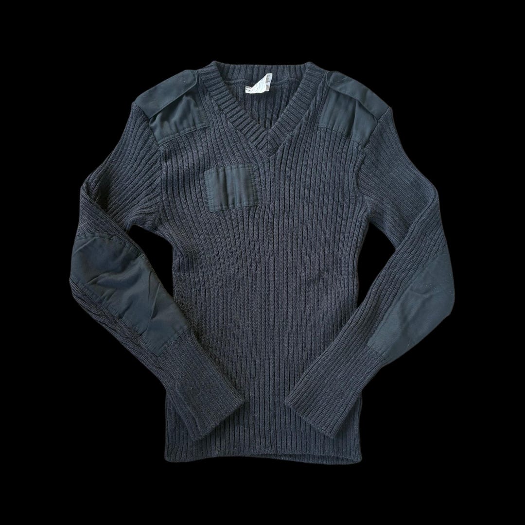 Vintage 1980s Brigade Quartermasters Black Woolly Pully British ...