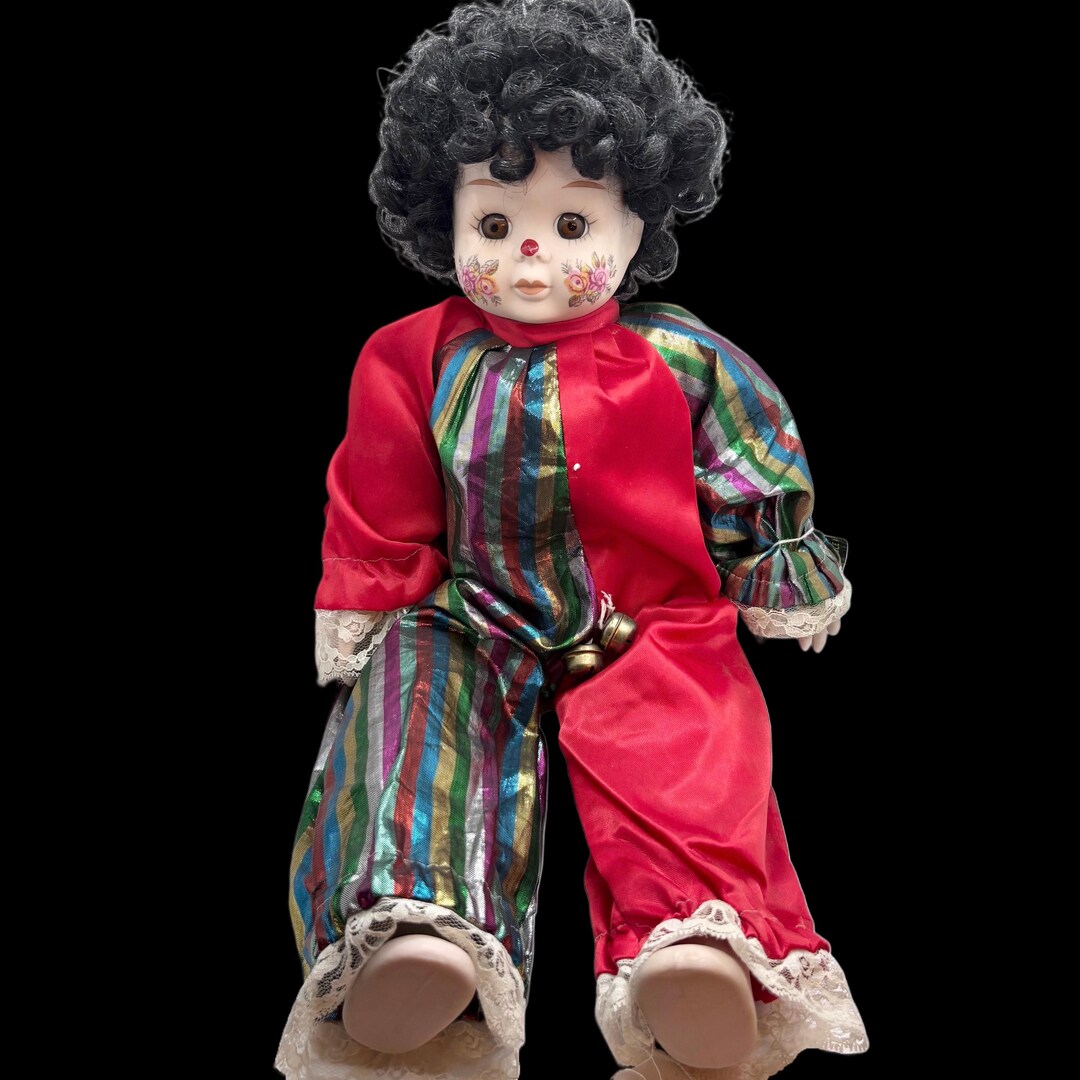 Vintage Porcelain Musical Wind up Girl Clown Doll 16” by Richard Greene ...