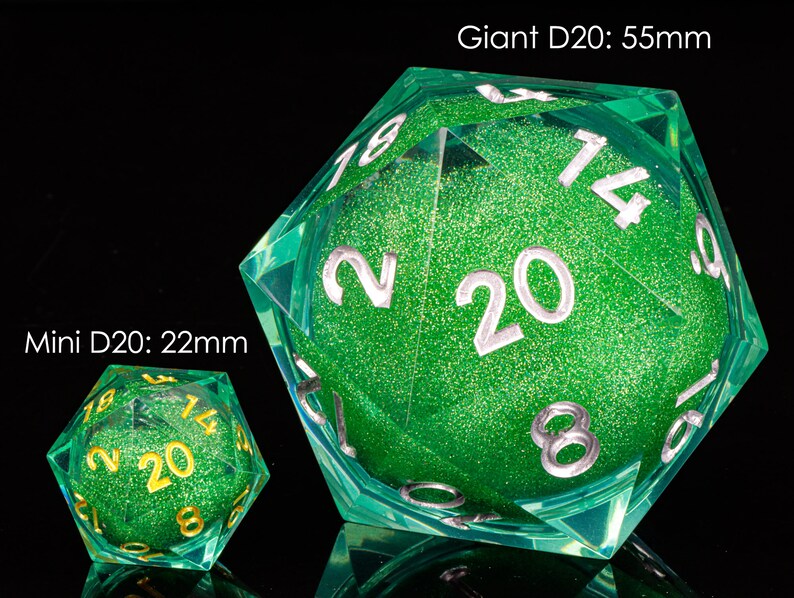 Liquid Core Giant D20 DND Dice Giant D20 Lquid Dice for Role - Etsy