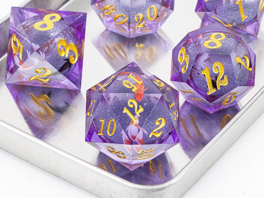 Handmade Liquid Core Dnd Dice Koi Fish Dice D&D Dice Set - Etsy