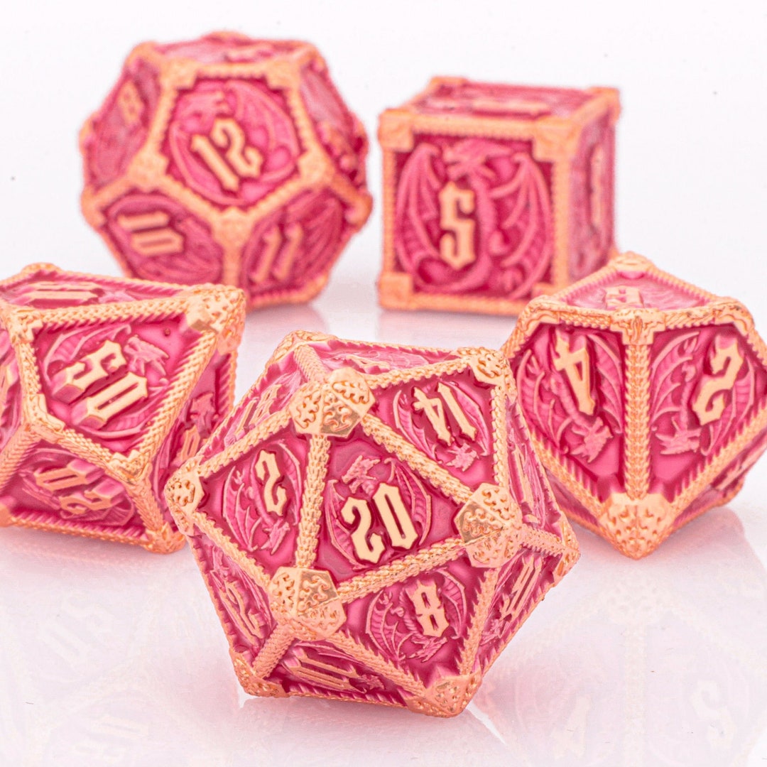 Pink Dnd Dice 7 Pcs Dice Set Dungeons and Dragons D and D Dice Role ...