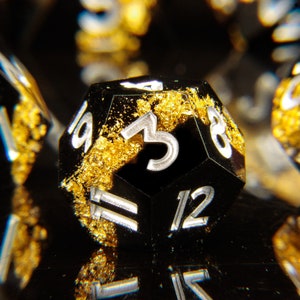 Golden Rift Dnd Dice Set, Sage's Rift Dice, Handmade Sharp Edge Resin ...