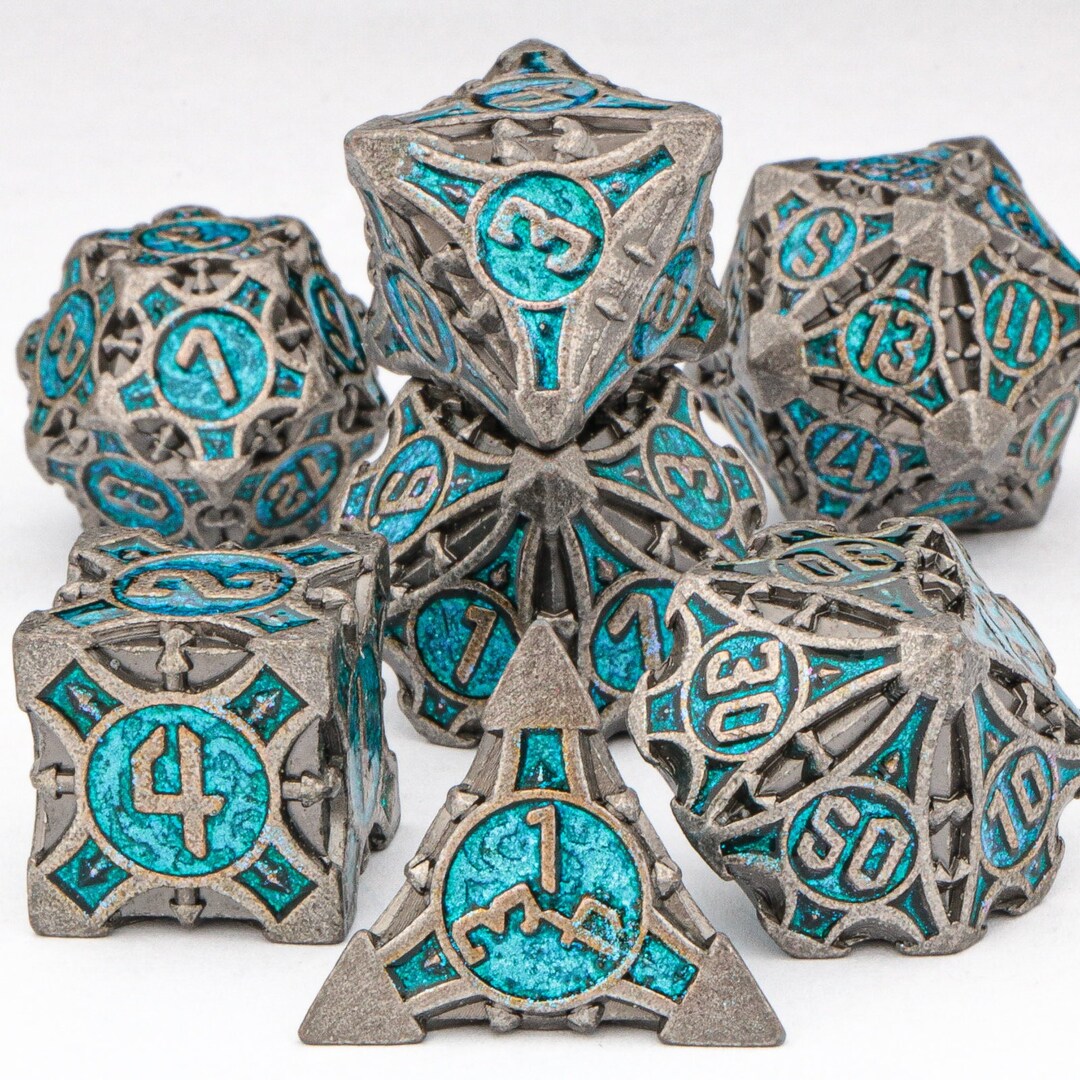 Polyhedral Dice Set, Metal Full Dice Set, Dungeons and Dragons, Dnd ...