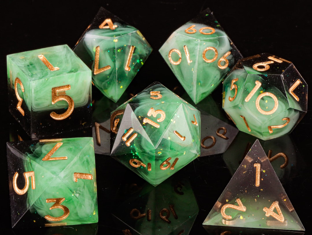 Green Dnd Dice Resin Dice for Dungeons and Dragons D and D Dice ...