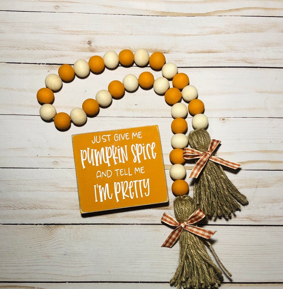 Pumpkin Spice Wood Bead Garland - Etsy