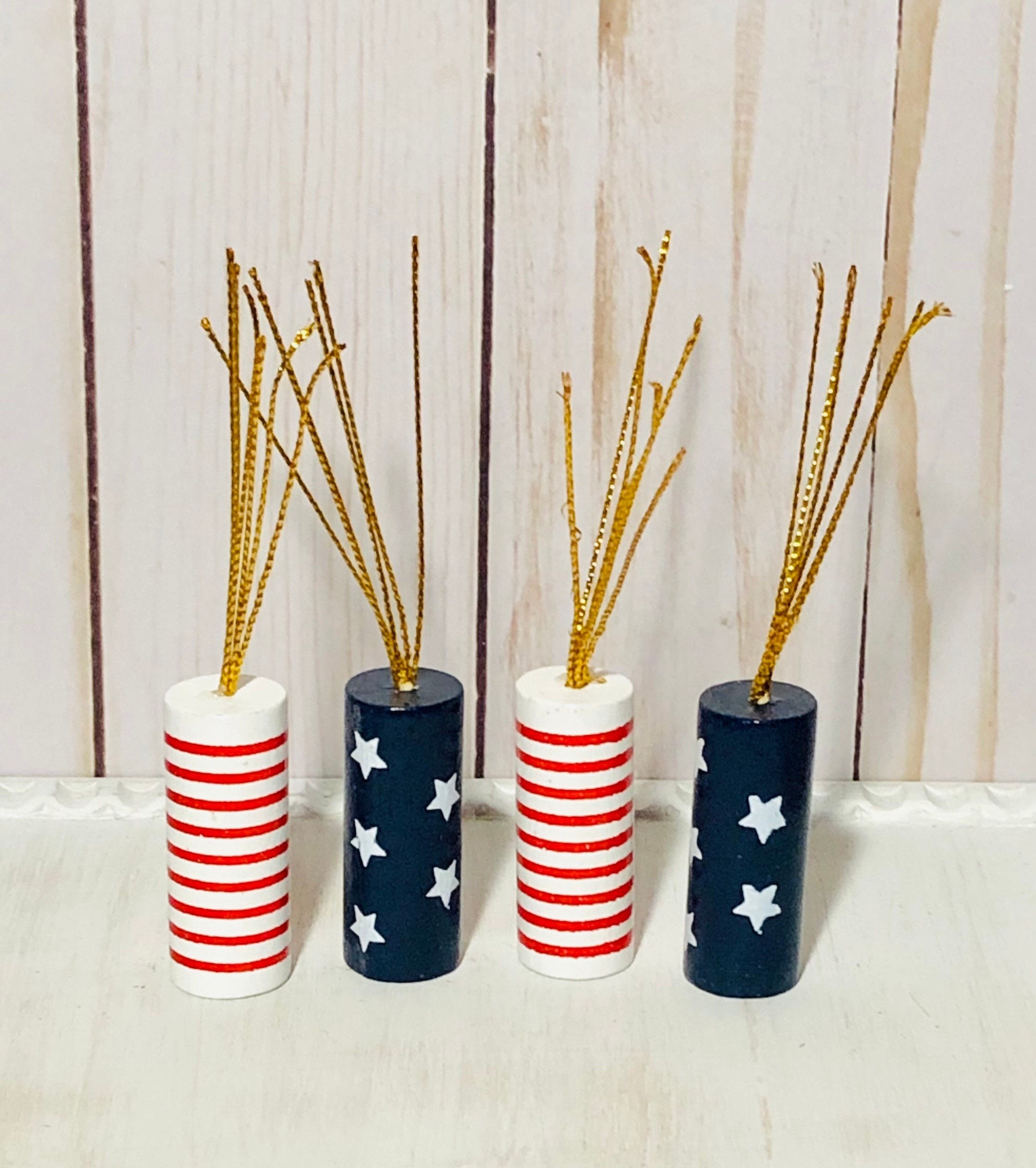 Set of 4 Mini Wood Firecrackers | Etsy