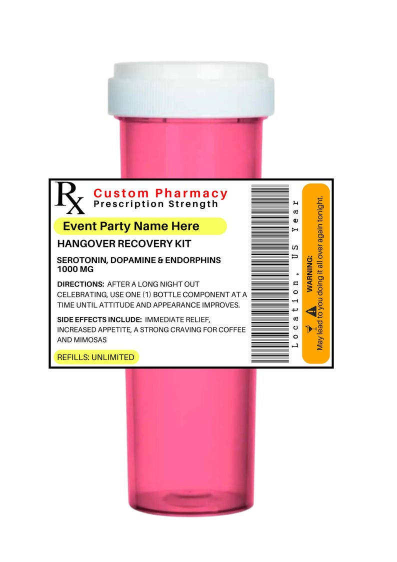 CUSTOM PRESCRIPTION Labels - DIGITAL File- Bachelorettes, Birthdays ...