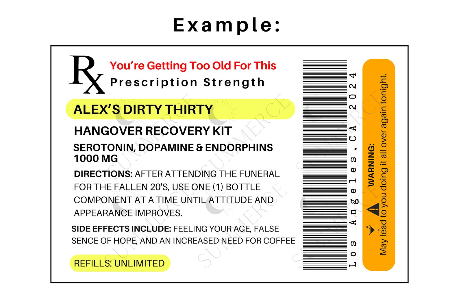 CUSTOM PRESCRIPTION Pill Bottle and Labels - Gifts, Birthday, Party ...