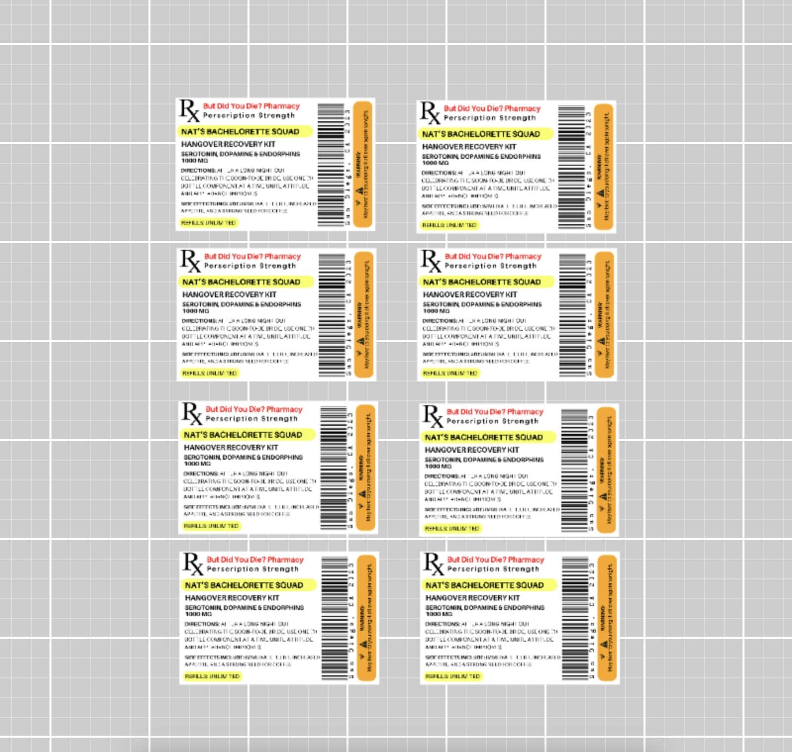 CUSTOM PRESCRIPTION Labels - DIGITAL File- Bachelorettes, Birthdays ...