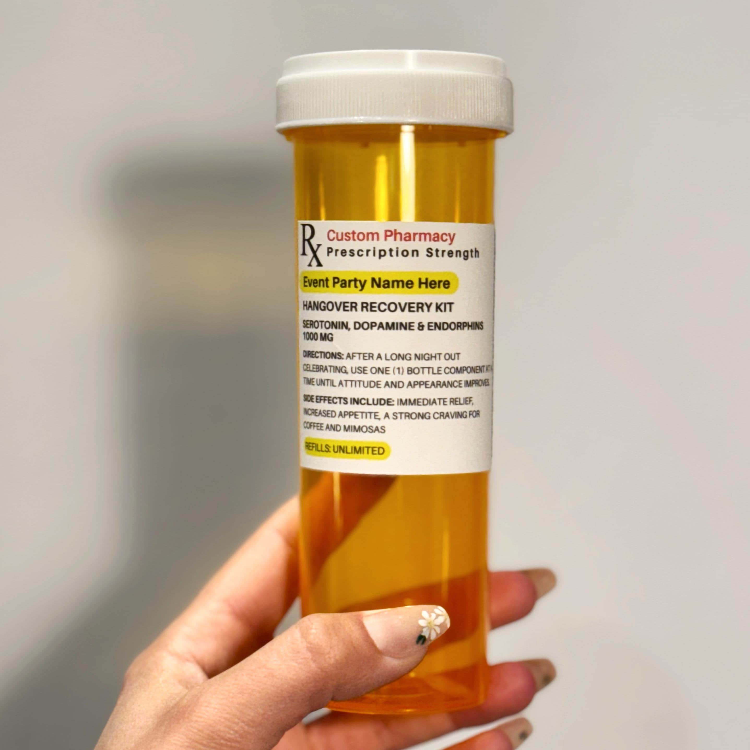 CUSTOM PRESCRIPTION Pill Bottle and Labels - Gifts, Birthday, Party ...