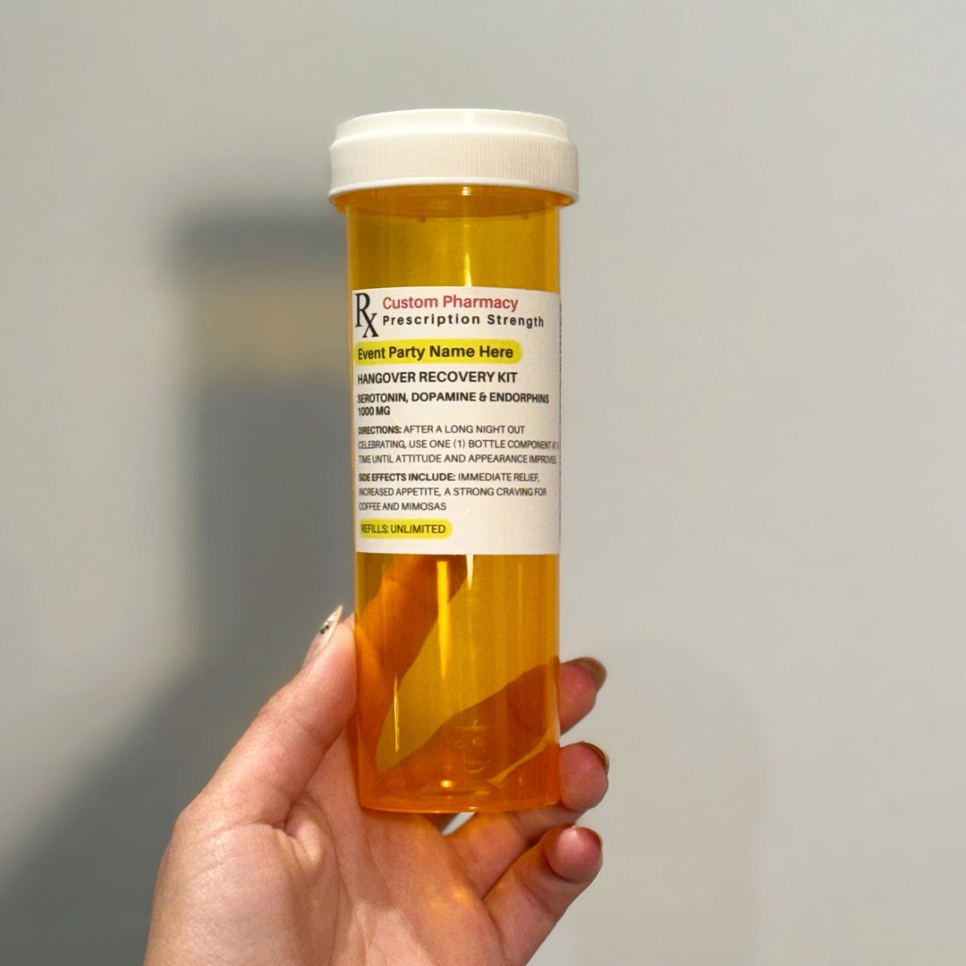 CUSTOM PRESCRIPTION Pill Bottle and Labels - Gifts, Birthday, Party ...