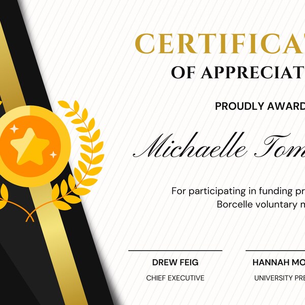 Appreciation Award Certificate Model - Etsy