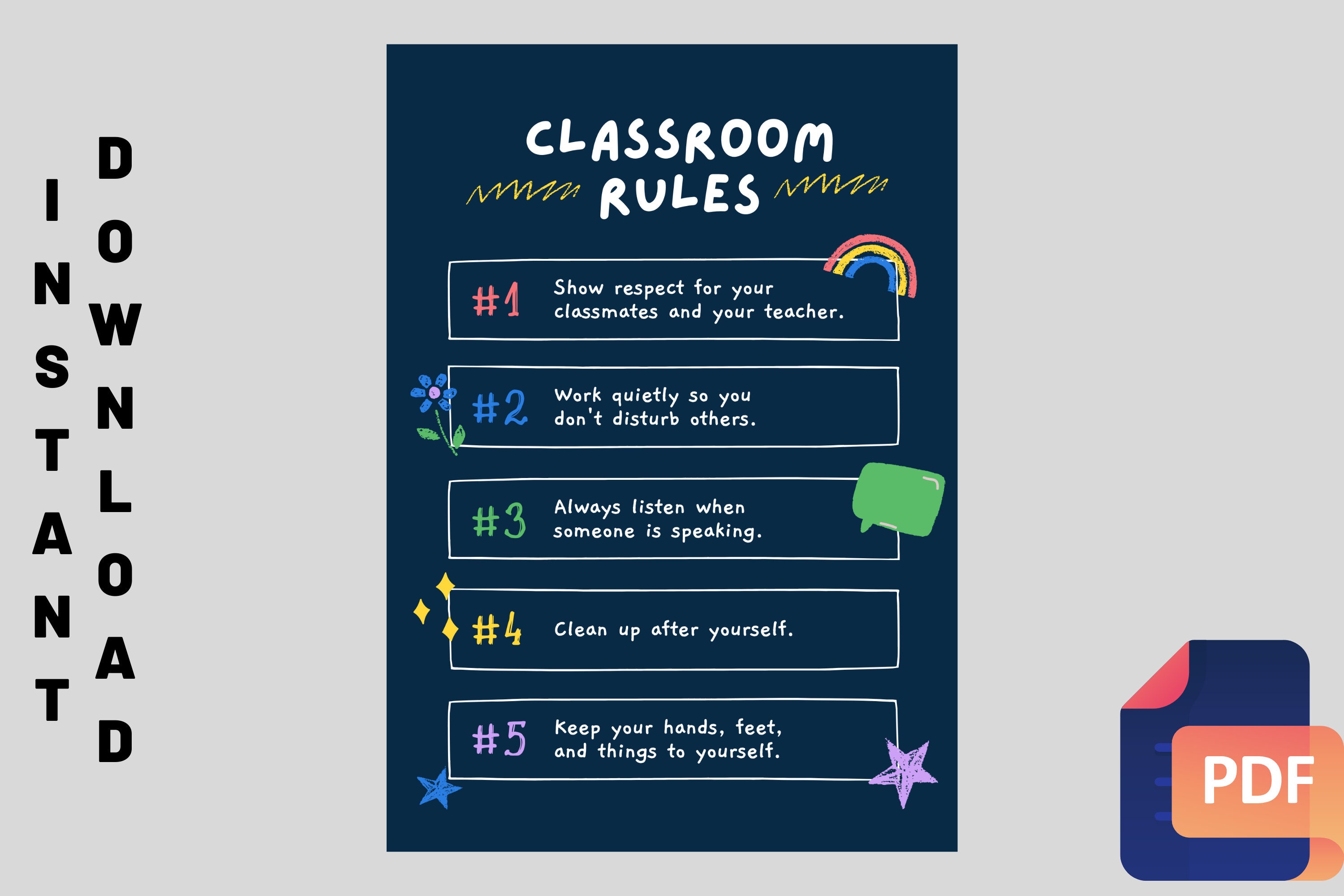 Teacher Classroom Rules Expectations for for Preschool School | Etsy