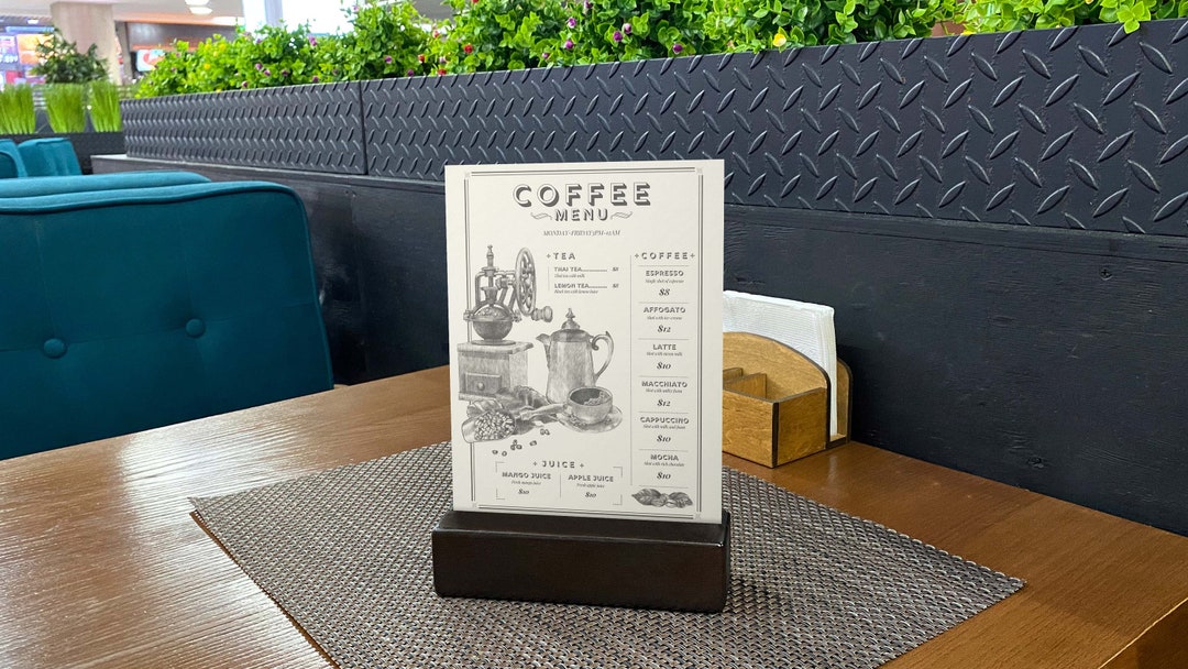 Retro Coffee Shop Menu, Editable Coffee Menu Template, Coffee Bar Sign ...