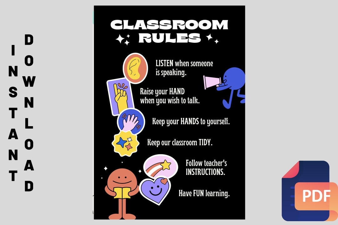 Teacher Classroom Rules Expectations for for Preschool, School or ...