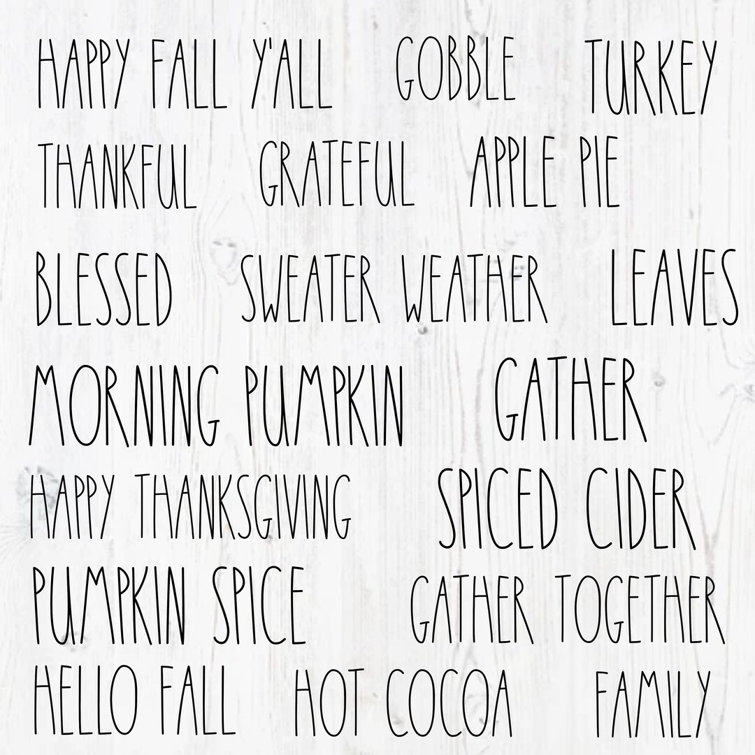 25+ Rae Dunn FALL Words - Rae Dunn Inspired Wording for Vinyl Crafts ...