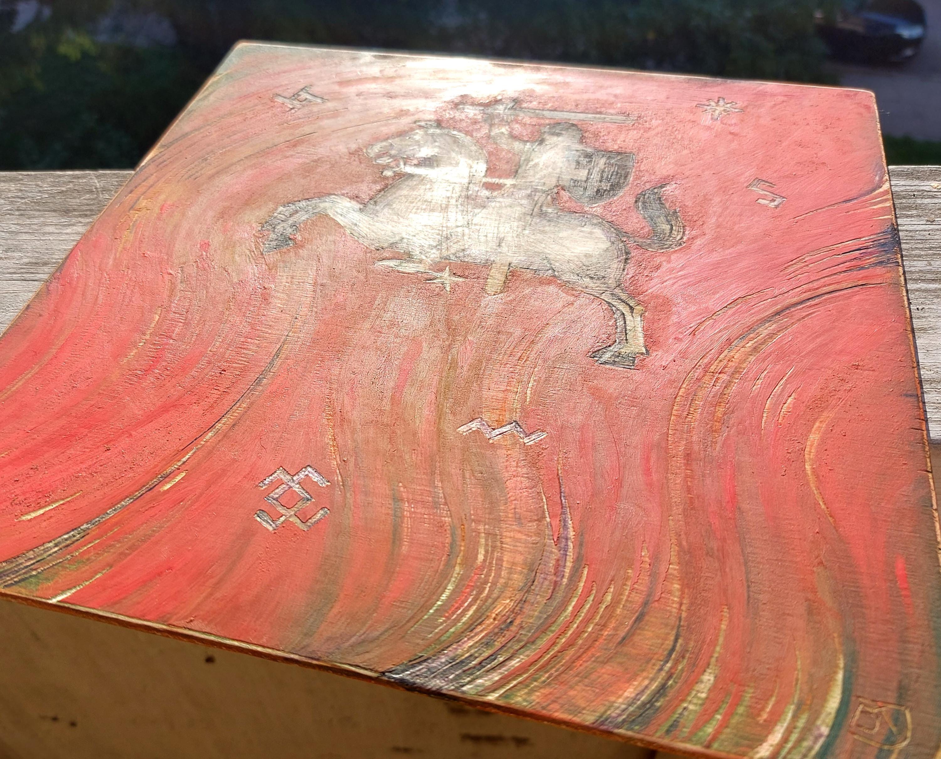 Vytis, Historical Emblem of Lithuania, Baltic Pagan Signs, Original Oil ...