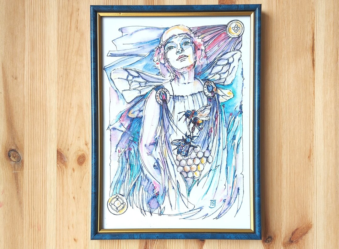 Austeja Goddess of Bees, Pagan Baltic Deity, A4 Print From My Original ...