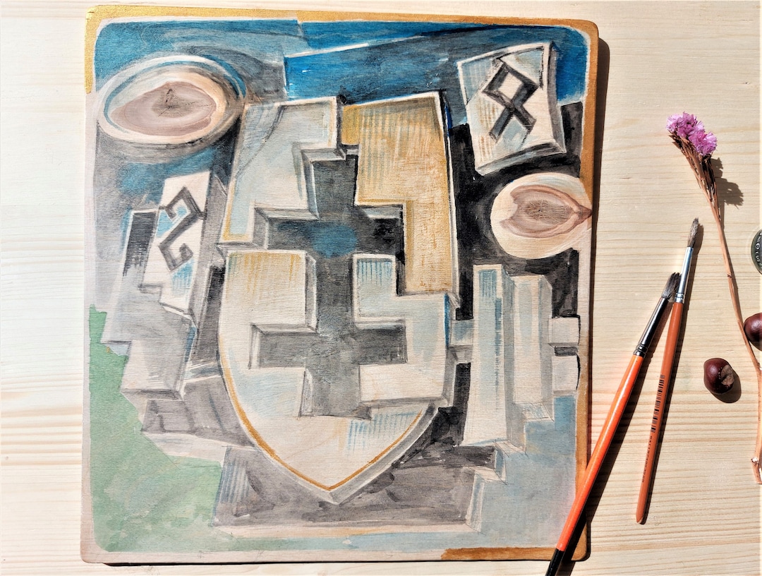 Vytis Cross and Baltic Pagan Signs, Balticsymbols, Original Acrylic ...