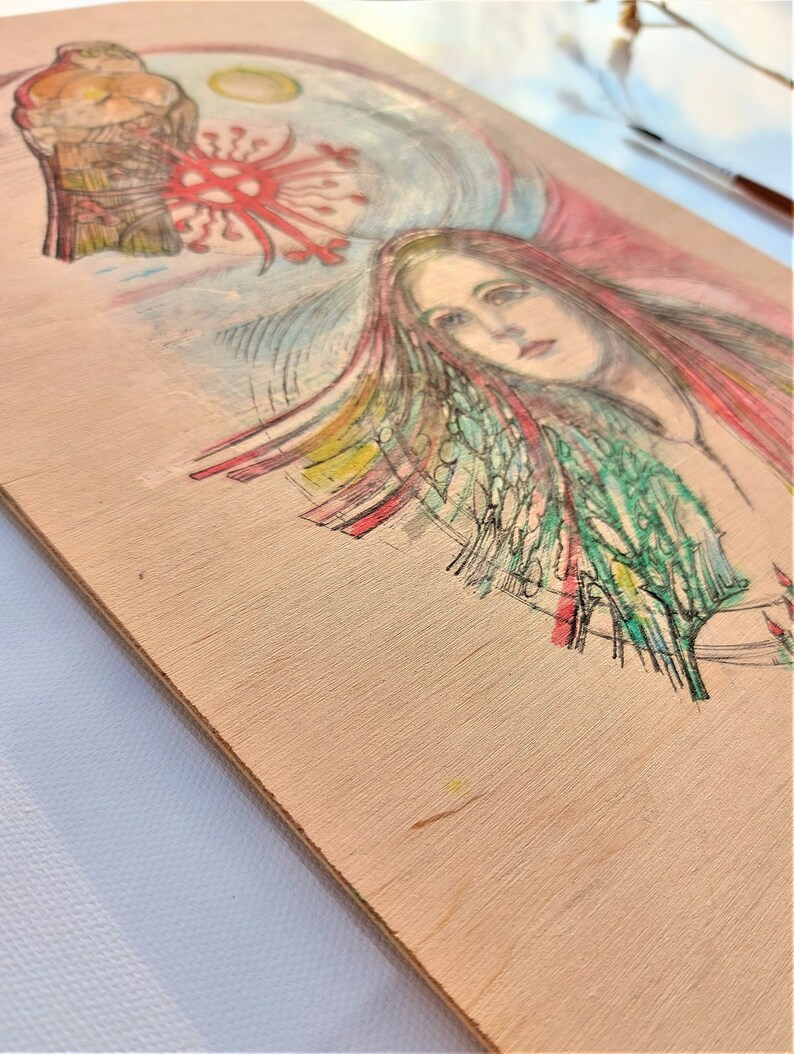 Goddess of Earth Zemyna Sun Cross Sparrow Hawk Pagan - Etsy