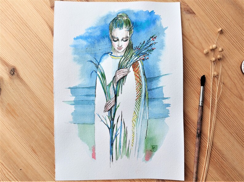 Goddess of Earth, Pagan Baltic Goddess, Print From My Original Painting ...