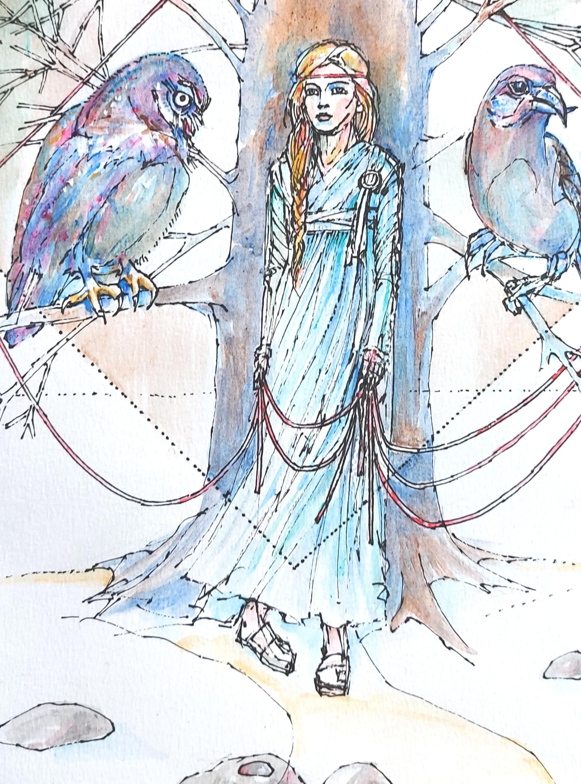 Goddess Laima, Goddess of Fate, Print From My Original Painting, Pagan ...