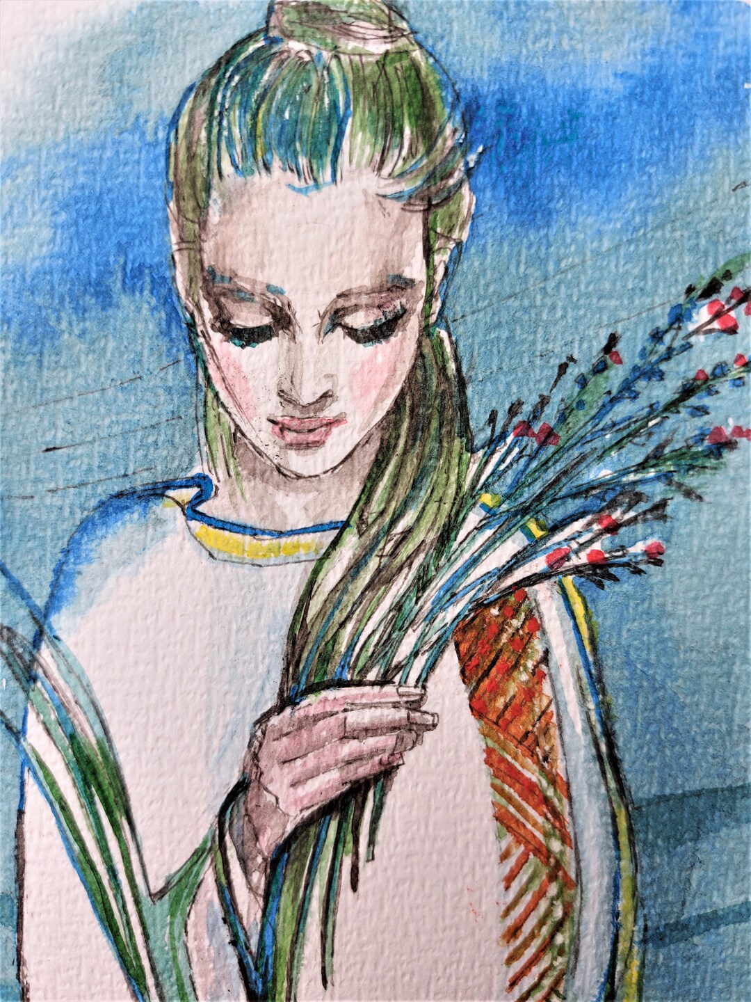 Goddess of Earth, Pagan Baltic Goddess, A4 Print From My Original ...