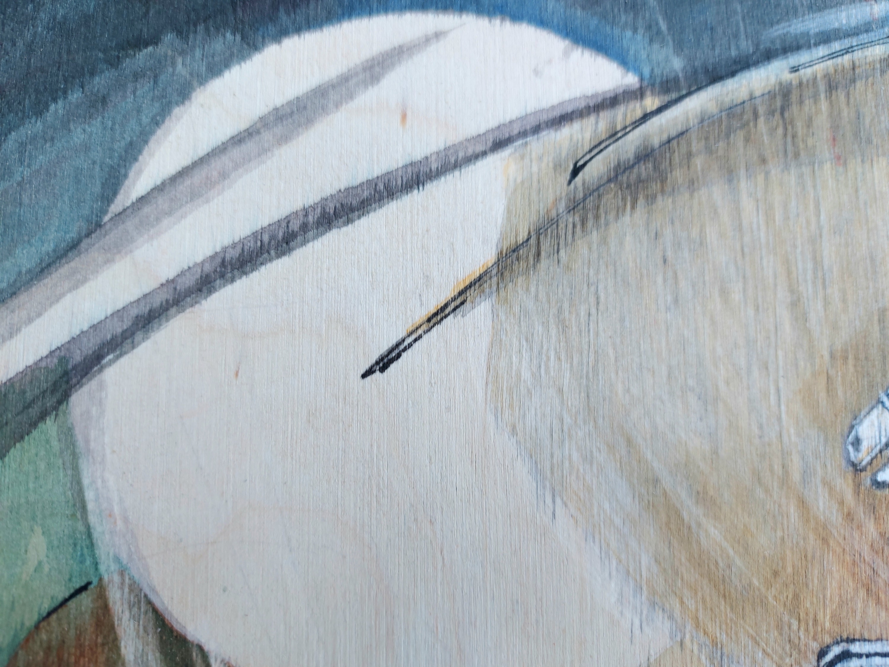 Vytis Mounted Knight, Original Acrylic Ink Painting on Plywood, Coat of ...