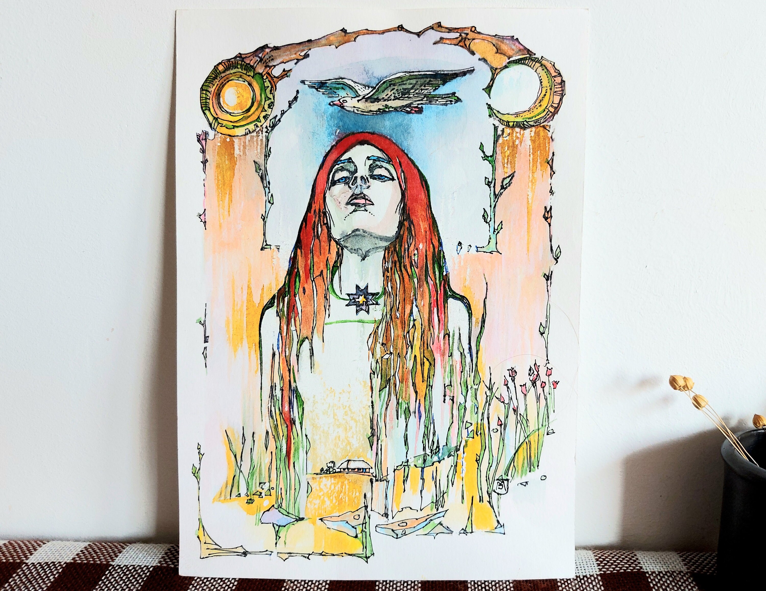 Goddess of Morning Star, Ausrine Goddess With Sea Gull, Auseklis, A4 ...