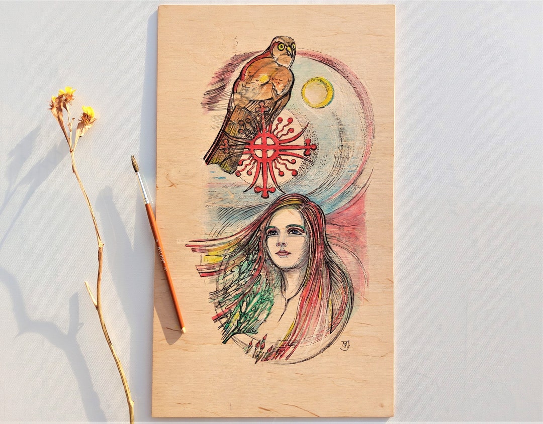 Goddess of Earth Zemyna Sun Cross Sparrow Hawk Pagan - Etsy