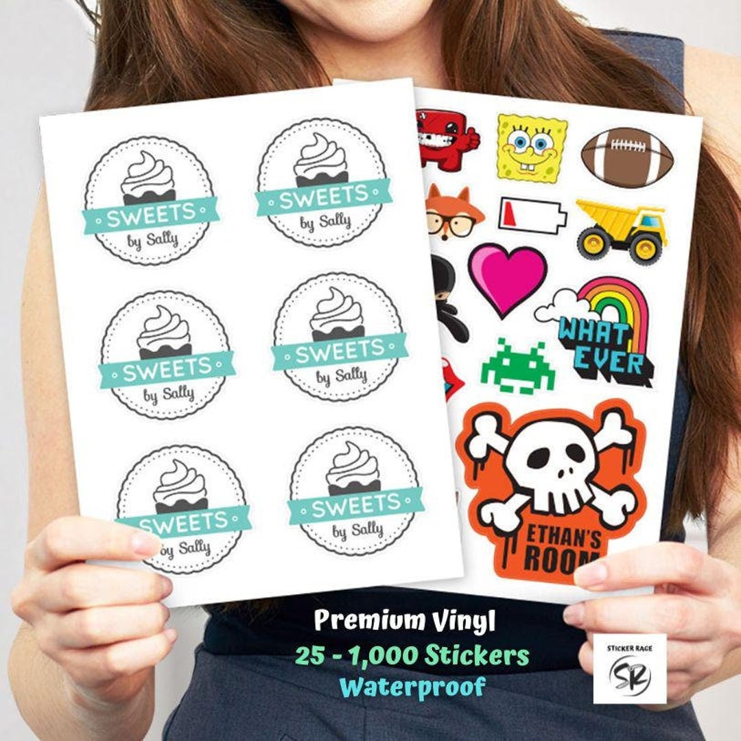 Custom Vinyl Sticker Sheets. Personalized Stickers for Weddings. Baby ...