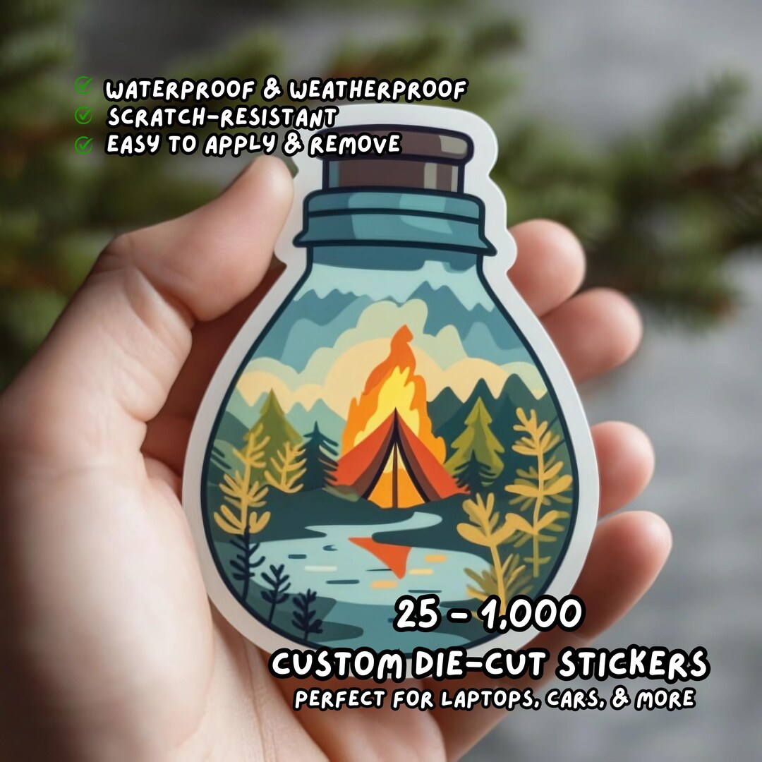 Custom Outdoor Stickers. Waterproof Vinyl Decals of Mountain & Nature ...