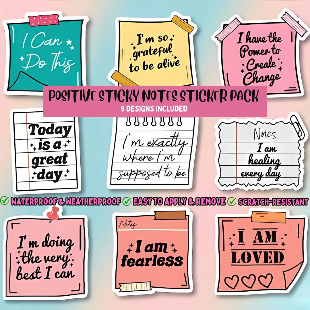 Motivational Quote Stickers | Positive Affirmation Sticky Notes ...