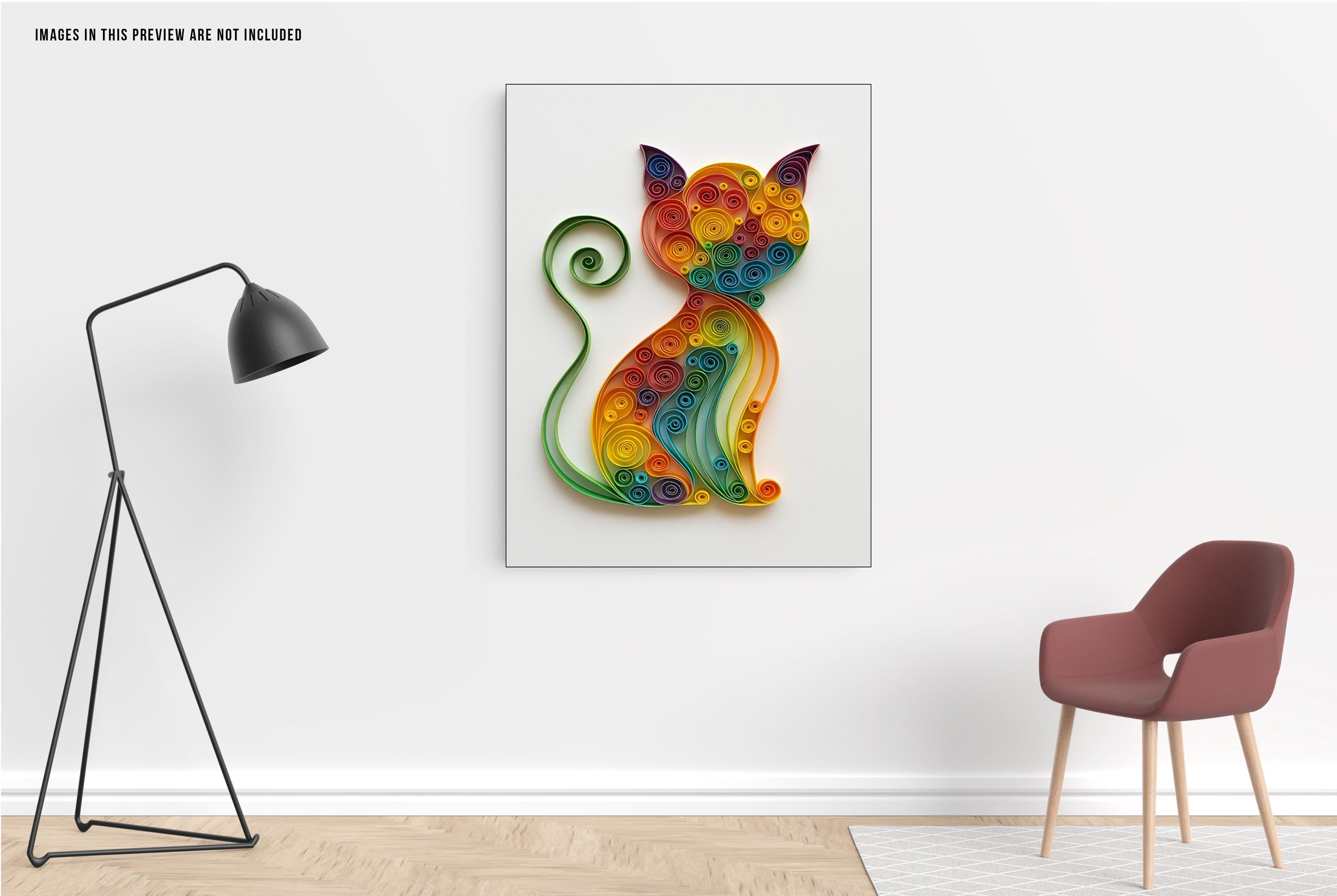 CAT Quilling Template: Paper Craft Art Pattern (PDF Download) - Etsy