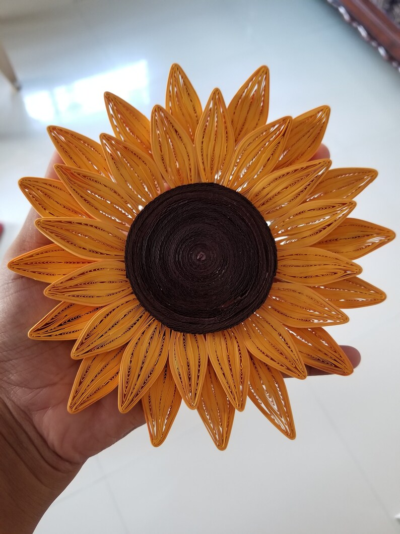 50 PCS Quilling Sunflower Petals, Quilling Flower for Handmade Card ...