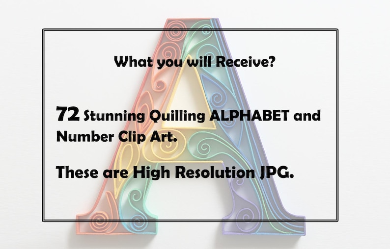Quilled Alphabet and Number Clipart: High-resolution JPG Designs ...