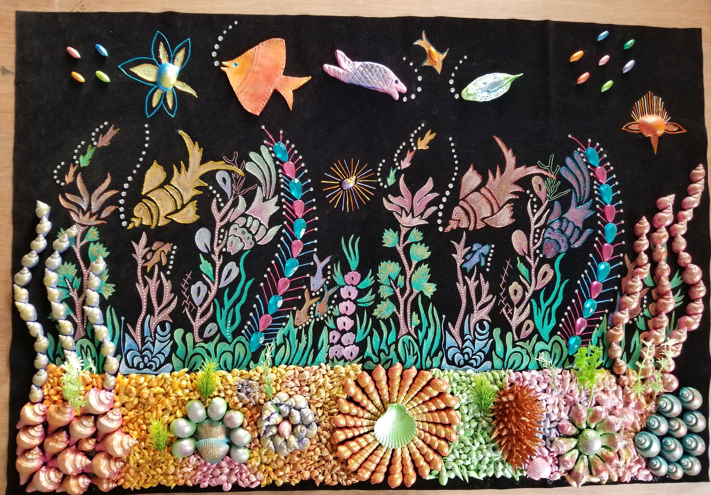 Framed Beautiful Seashell Wall Art, Original Seashell Painting, Gift ...